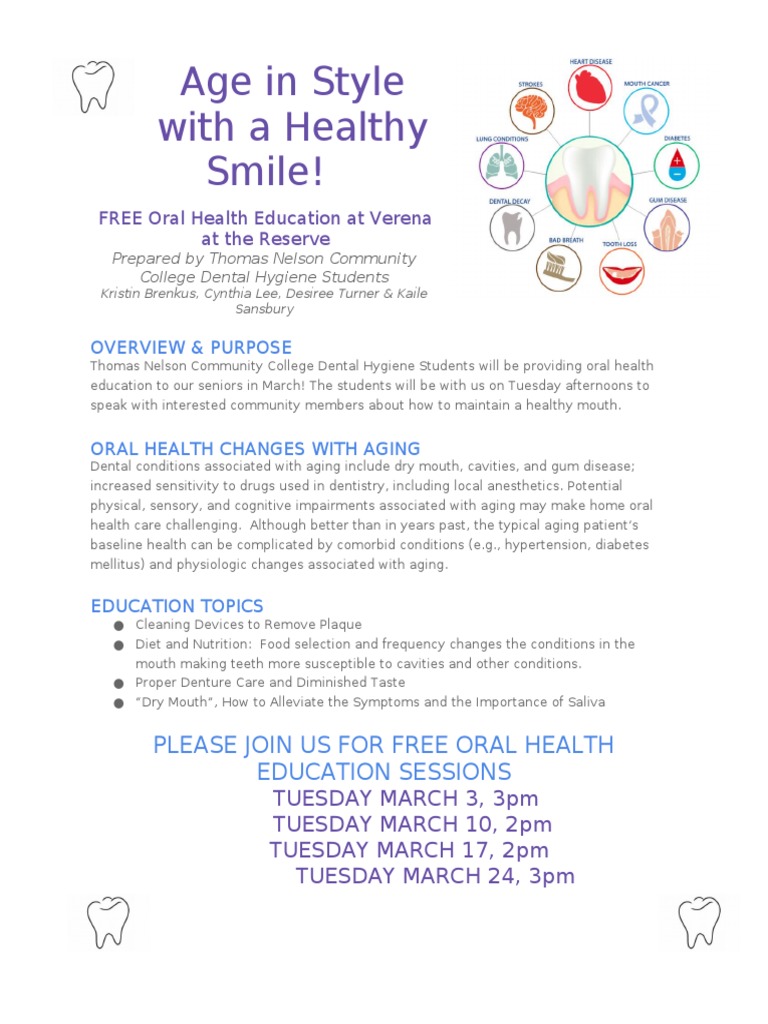 Oral Hygiene Flyer 2020 TNCC | PDF