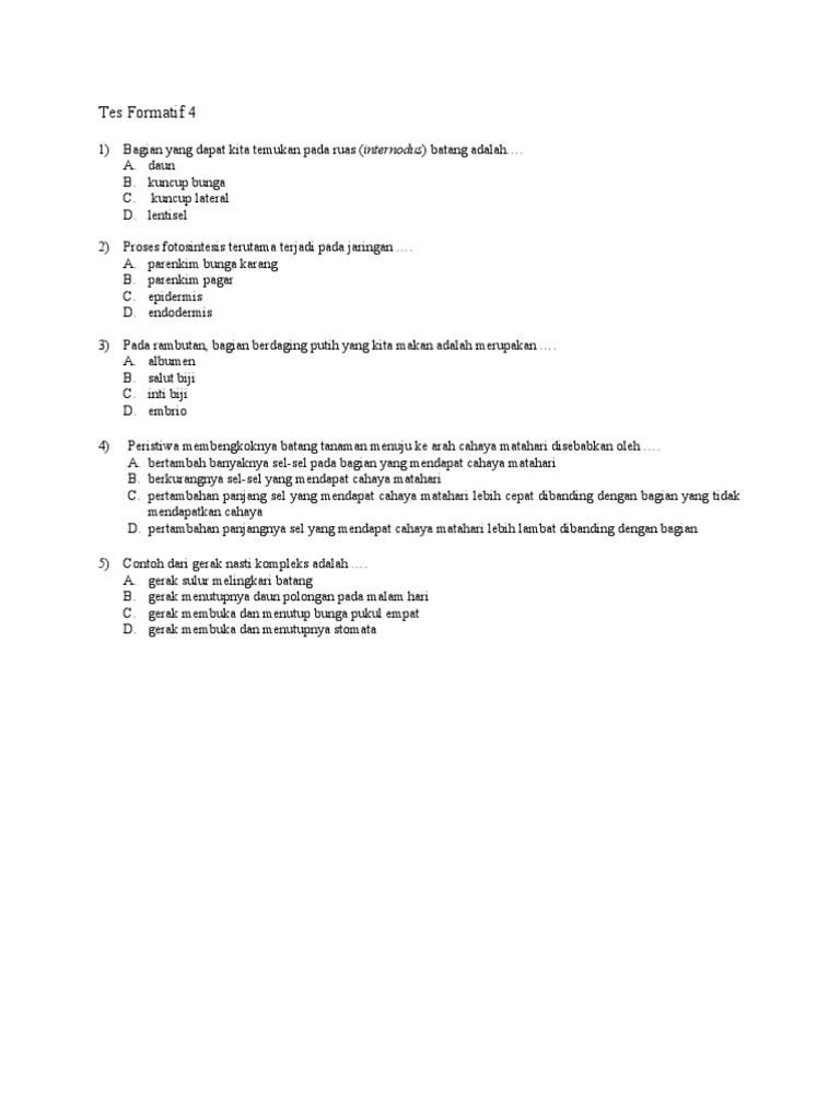 Tes Formatif 4 | PDF