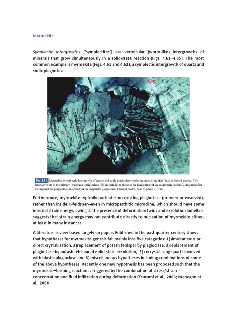 Myrmekite: Genesis and Hypotheses | PDF | Rocks | Materials