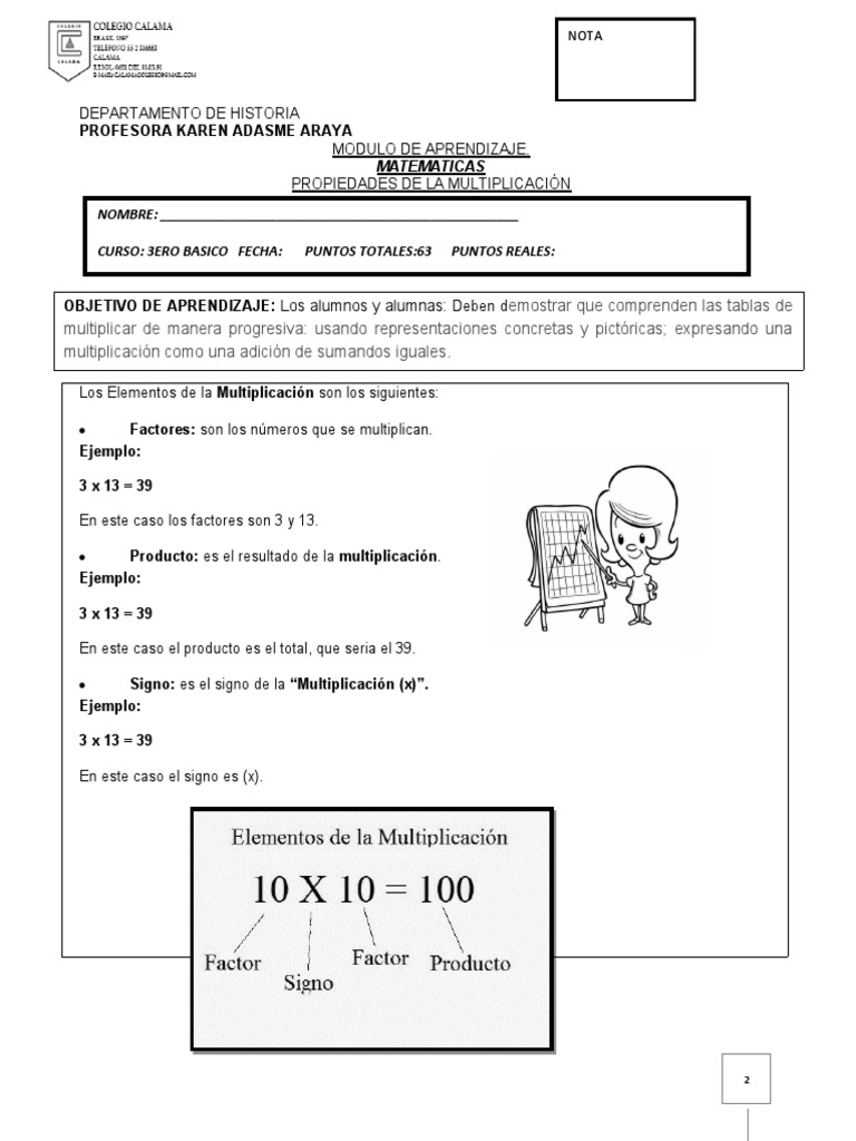 Modulo Matematicas 3 Ero | PDF | Multiplicación | Teoría del anillo