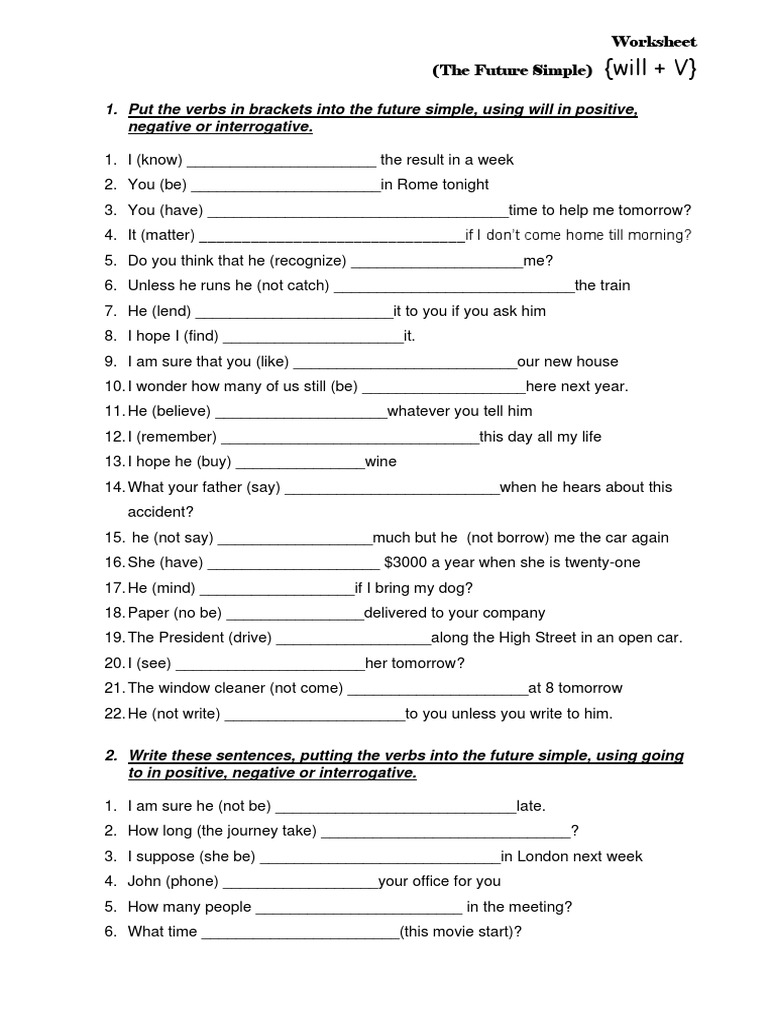 Going To Vs Will Pdf Pdf