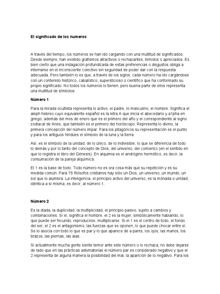 El Significado de Los Numeros | PDF | Alquimia | Kábala