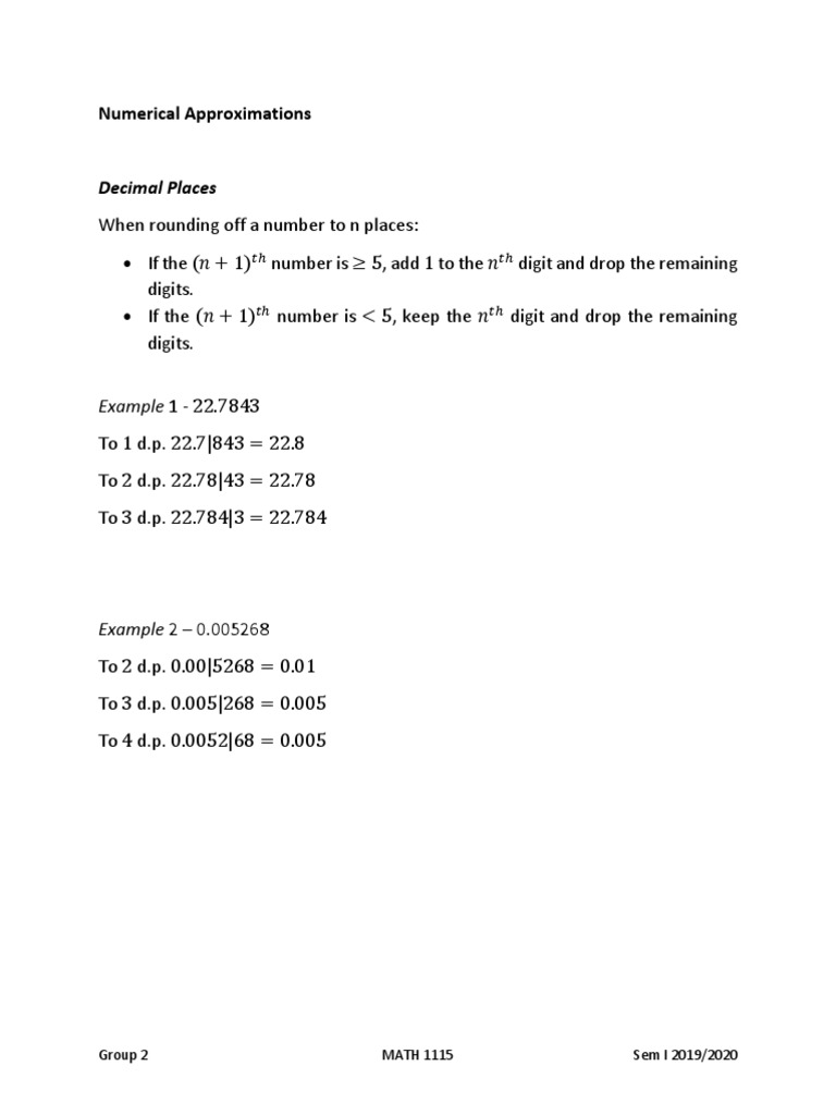 Numerical Approximations, Scientific, Notation and Indices | PDF ...