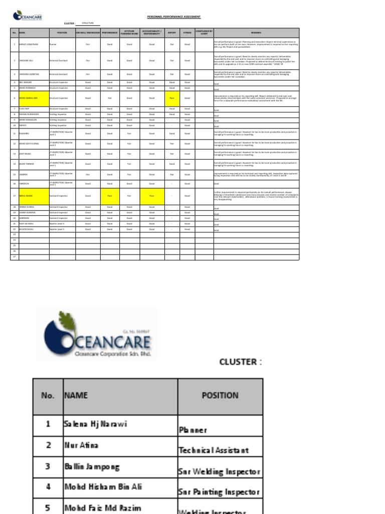 Personnel Performance Template - ICMS SKO | PDF | Business | Computing
