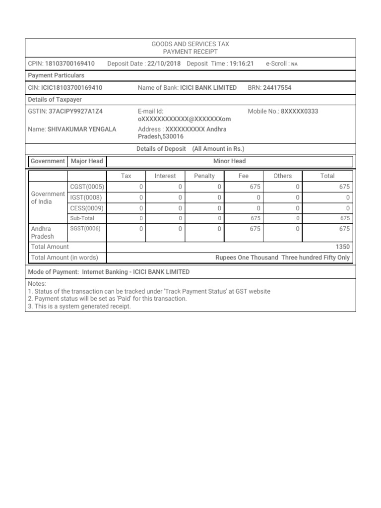 GST-Challan Receipt | PDF