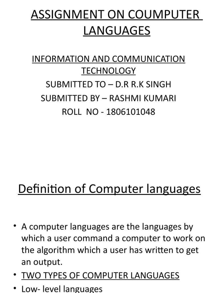 Rashmi Hem Computer Languages | PDF | Computer Programming | Programming Language