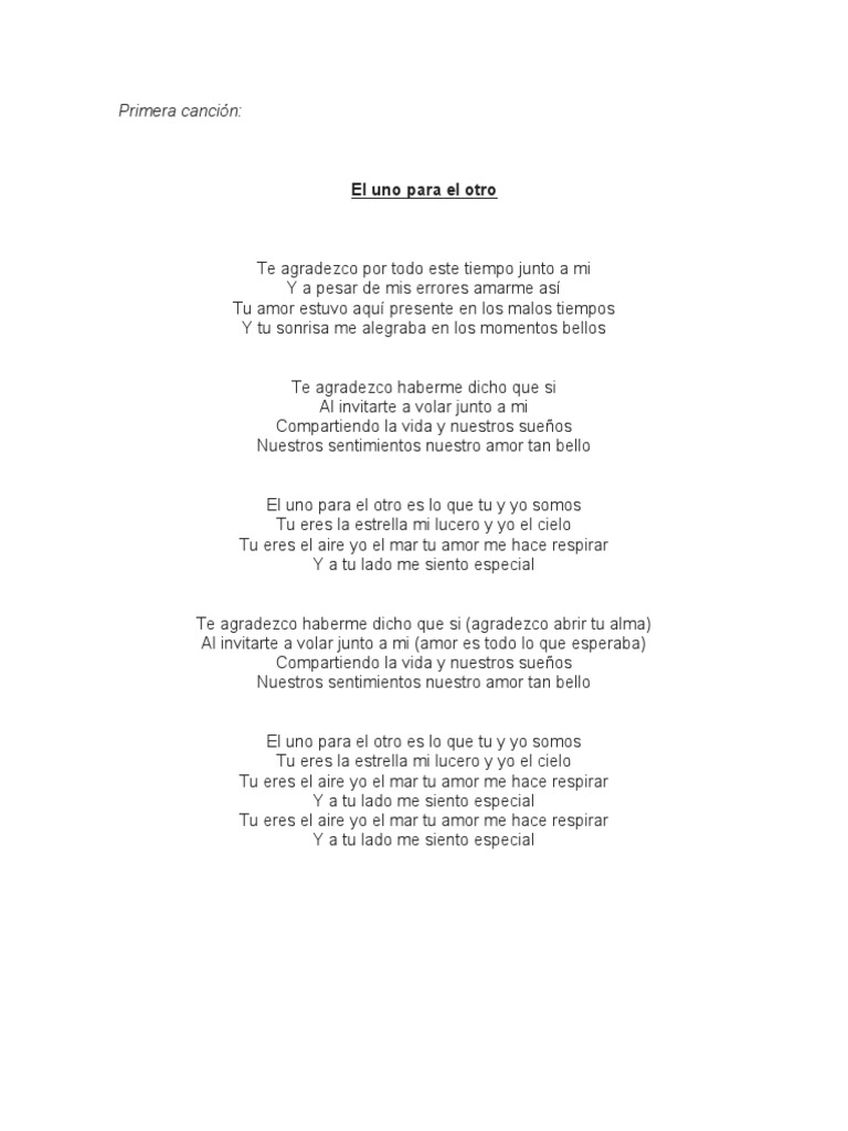 Letras de Las Canciones | PDF | Amor