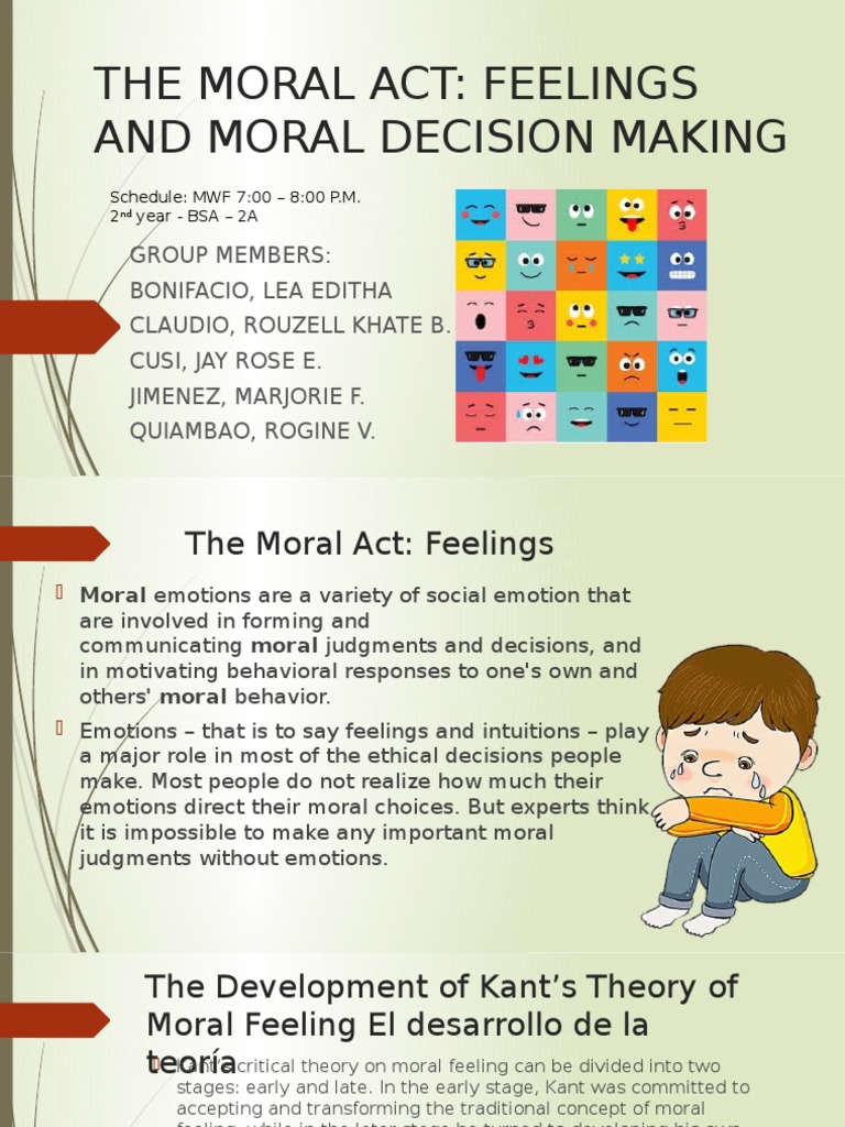 The Moral Act: Feelings and Moral Decision Making | PDF | Morality ...