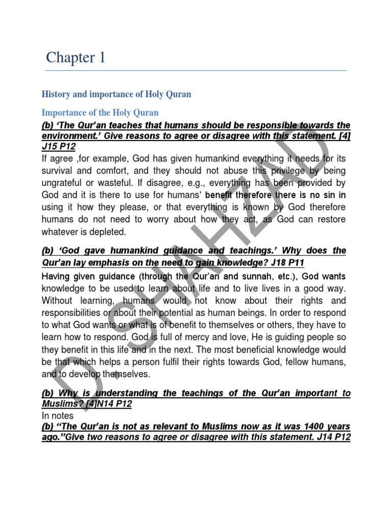 Chapter 1 Isl PDF | PDF | Quran | Islam