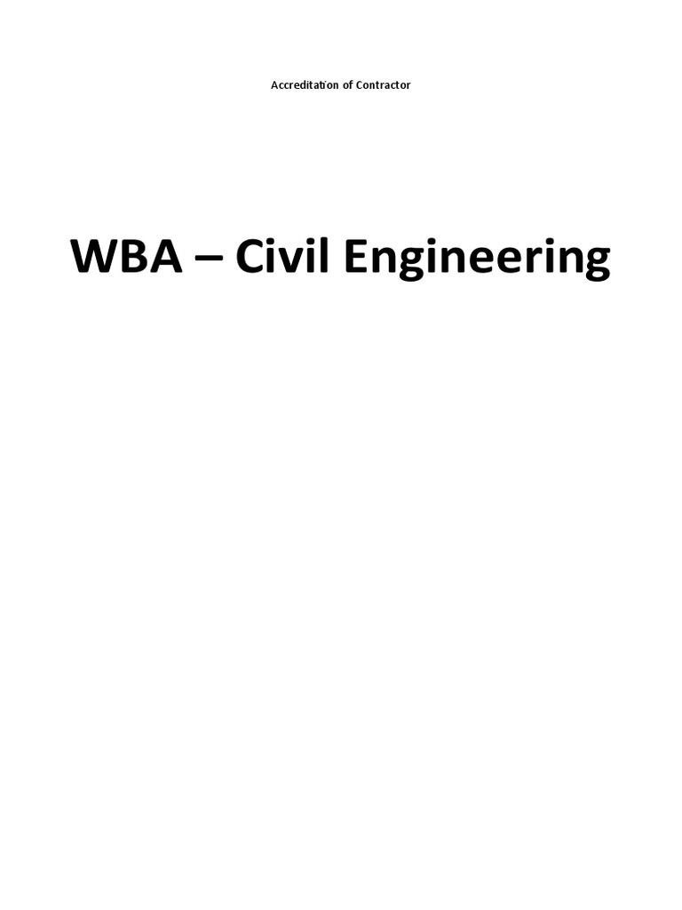 WBA - Civil Engineering Company Profile | PDF | Drill | Integrity