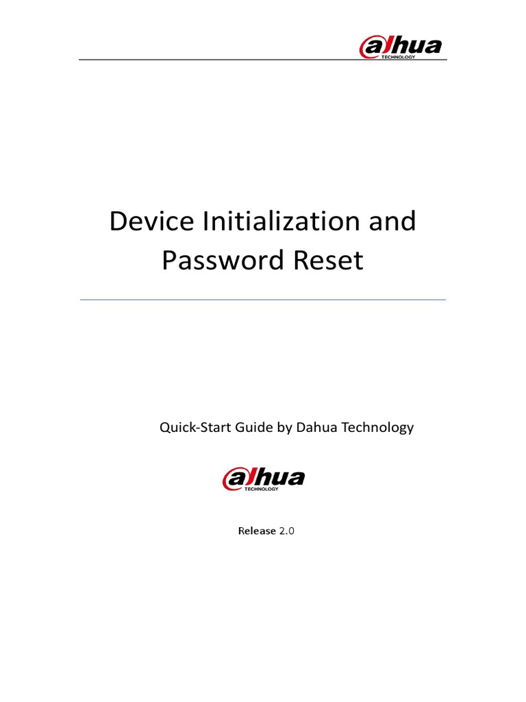 Device Initialization and Password Reset V2 EN 20170907 PDF | PDF