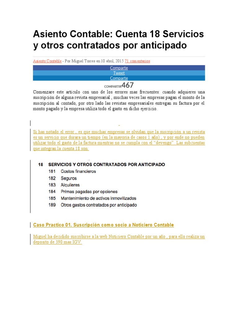 Asiento Contable | PDF
