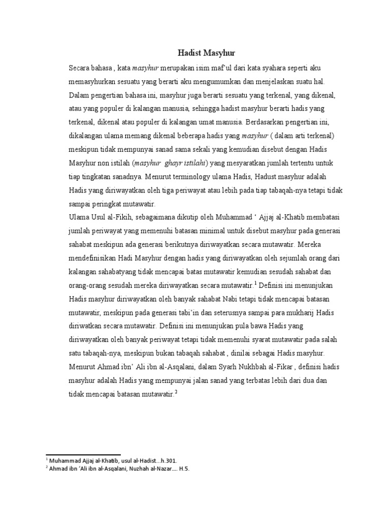 Hadist Masyhur | PDF | Filsafat