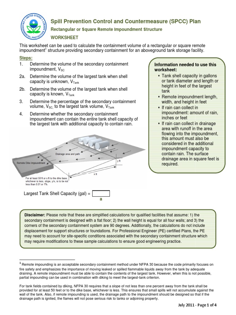 Worksheet Remote Impoundment | PDF | Precipitation | Volume