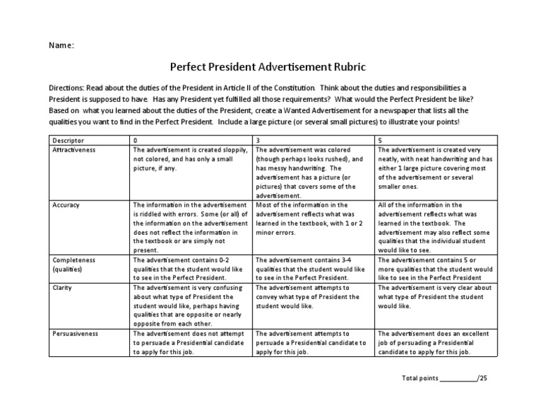 Constitution Perfect President Ad | PDF | Advertising | Communication