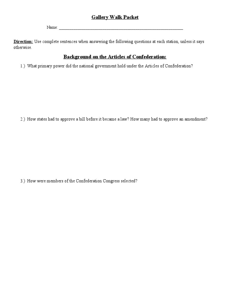 Gallery Walk Questions | PDF