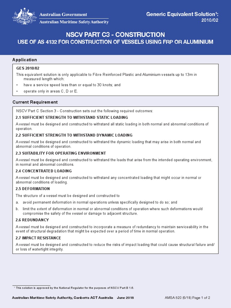 NSCV Part C3 - Construction: Generic Equivalent Solution | PDF | Fibre ...