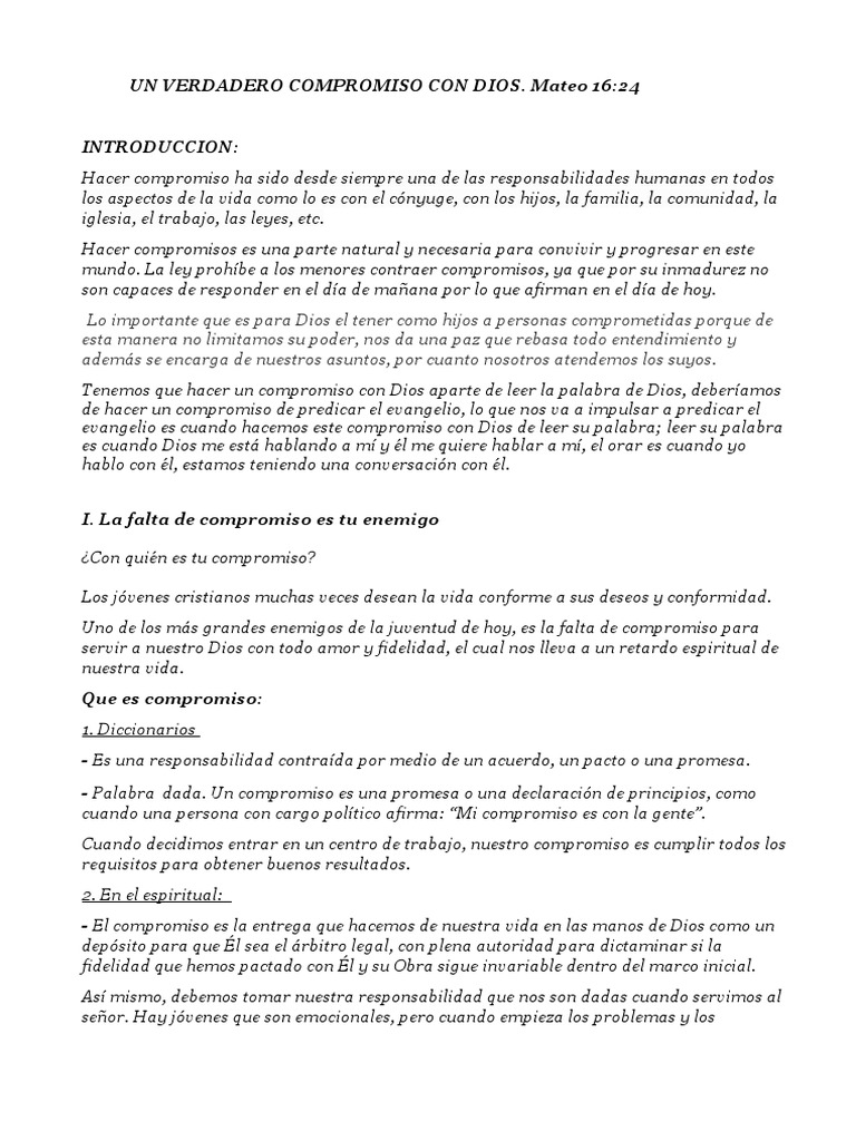 Un Verdadero Compromiso Con Dios | PDF | Jesús | Daniel (figura bíblica)