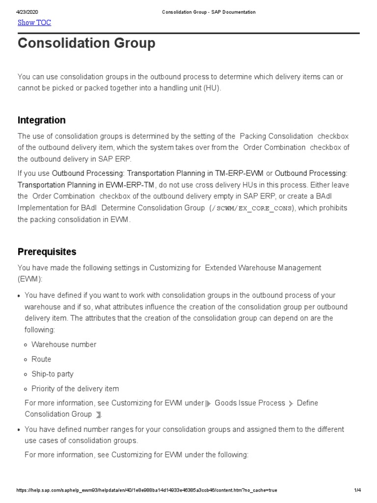 Consolidation Group - SAP Documentation | PDF | Warehouse | Information ...