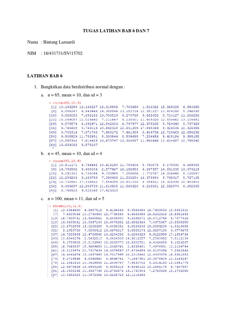Bintang Lazuardi - 15702 - Tugas Praktikum 4 ProbStat PDF | PDF | Metode & Bahan Ajar