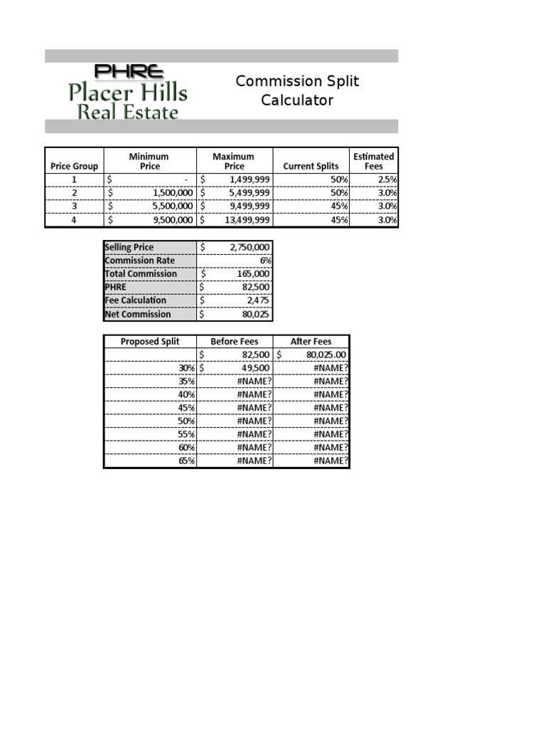 Commission Split Calculator Overview | PDF | Business