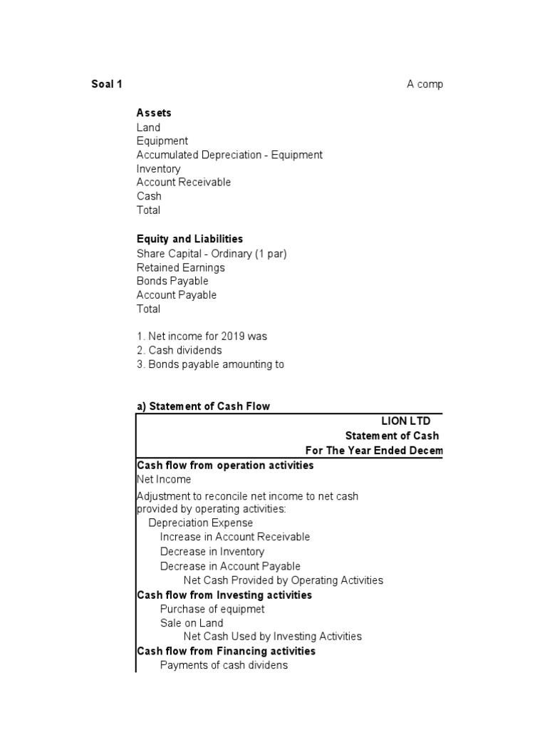 (KELOMPOK 4) Latihan Soal Cash Flow | PDF | Free Cash Flow | Dividend