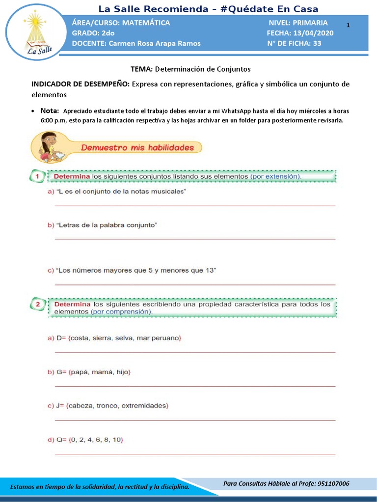 3 Sesiones Matematica 3ra Semana Abril - 2do Prim | PDF | Conjunto (Matemáticas) | Lógica