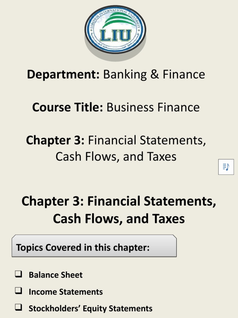 Department: Banking & Finance Course Title: Business Finance Chapter 3 ...