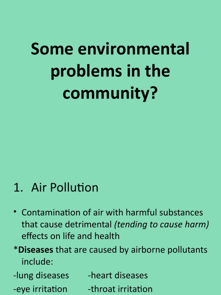 Community Environmental Issues | PDF | Wellness | Science & Mathematics