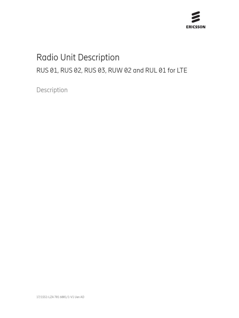 Radio Unit Description: RUS RUS RUS RUW and RUL For LTE | PDF | Radio ...