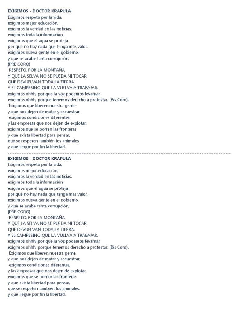 Letra Cancion Geografia | PDF
