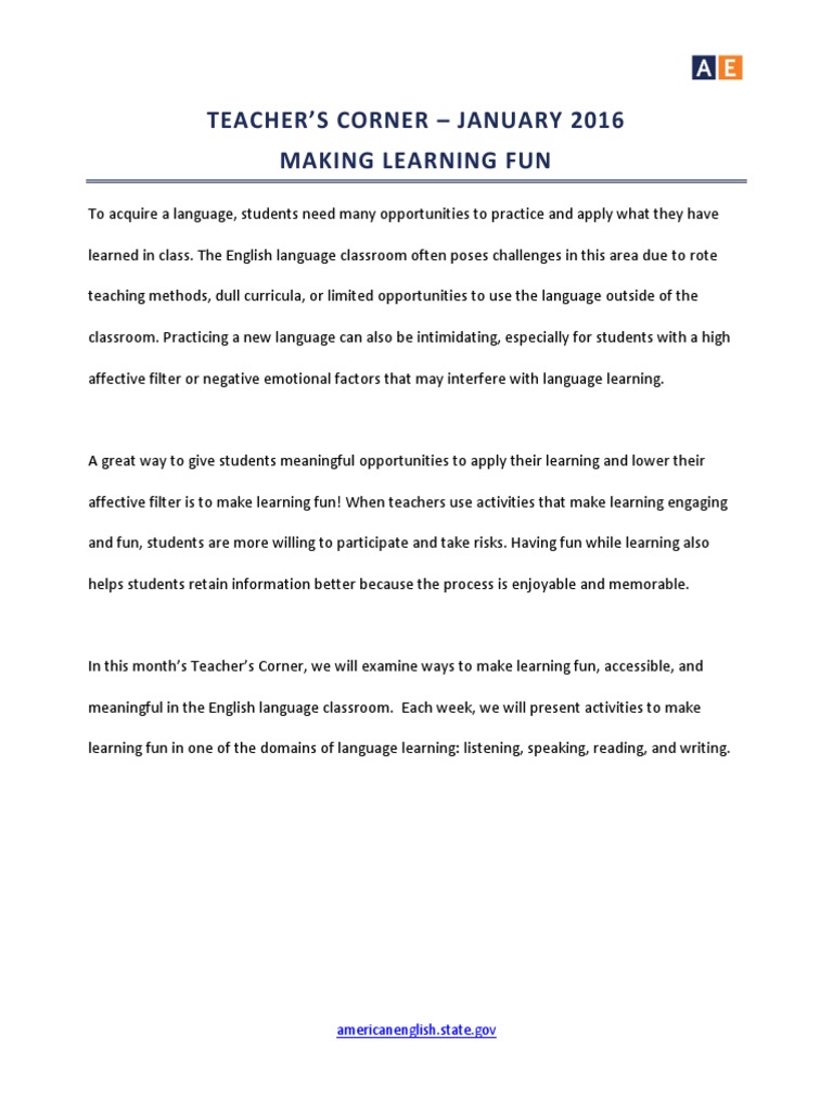 Fun English Learning Activities | PDF | Career & Growth | Language Arts ...
