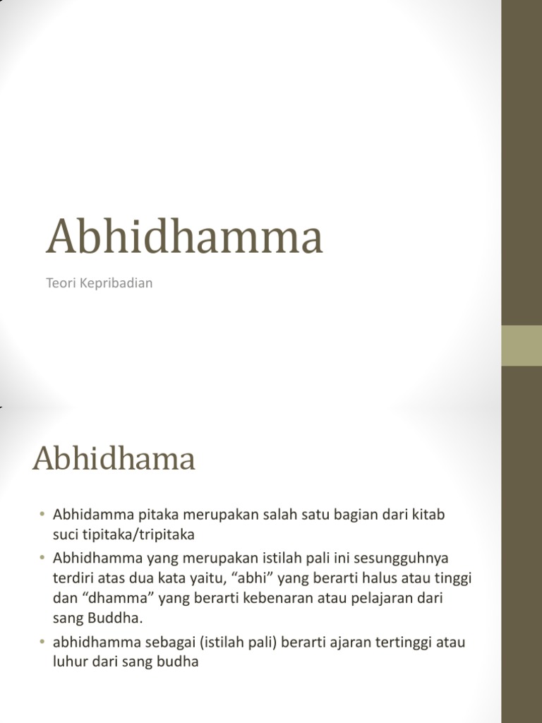 Abhidhamma | PDF | Filsafat | Pengembangan Diri