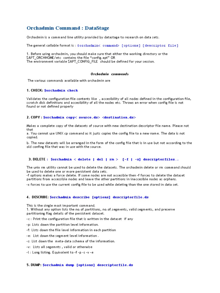 Orchadmin Command | PDF | Regular Expression | Directory (Computing)