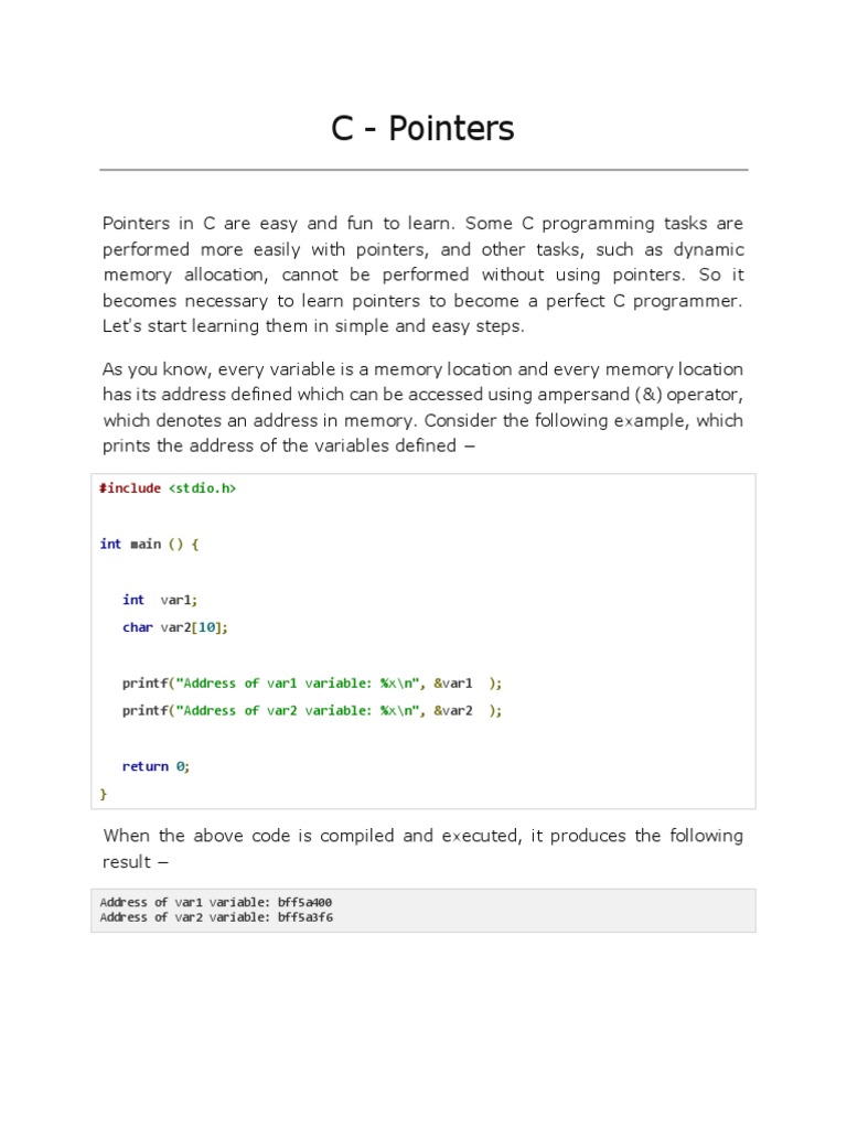 Pointers Structures PDF | PDF | Pointer (Computer Programming ...