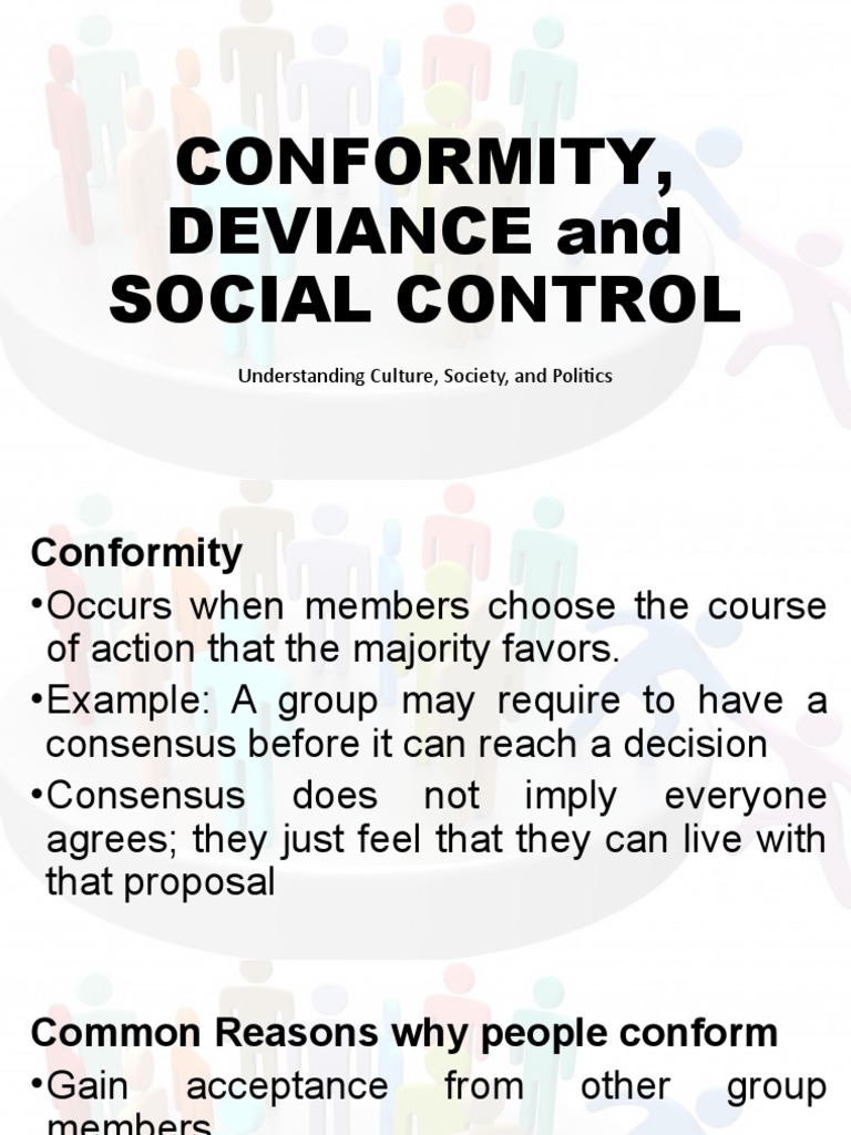 Conformity Deviance and Social Control | PDF | Libertarian Theory ...