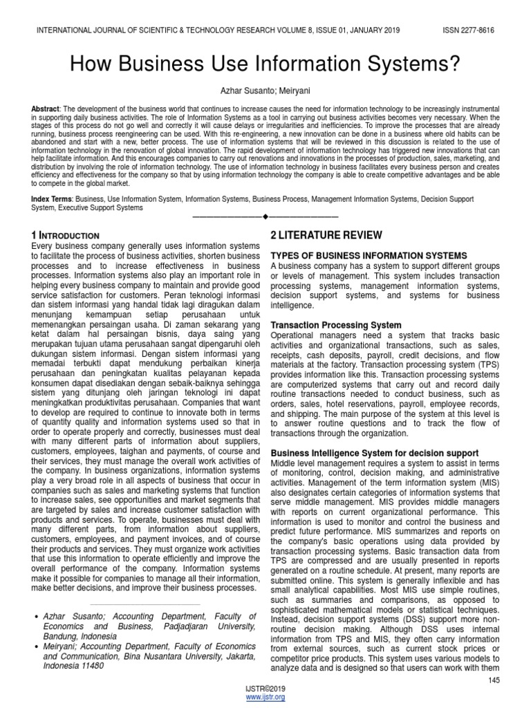 How Business Use Information Systems PDF | PDF | Electronic Business ...