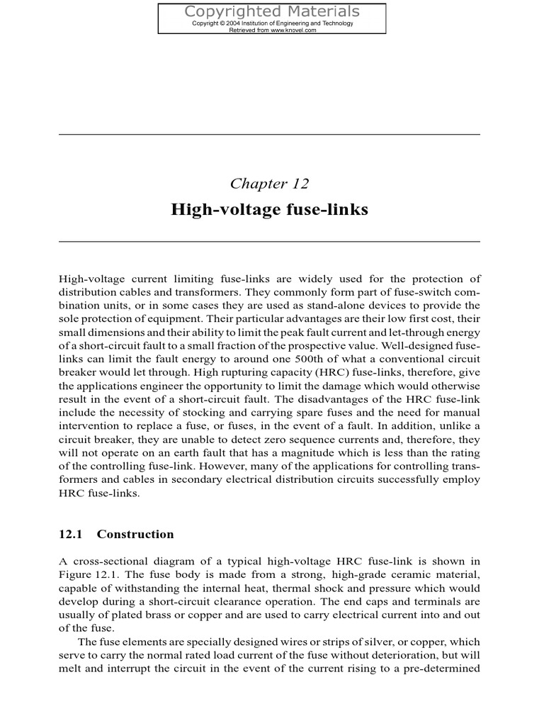 High-Voltage Fuse-Links | PDF | Fuse (Electrical) | High Voltage