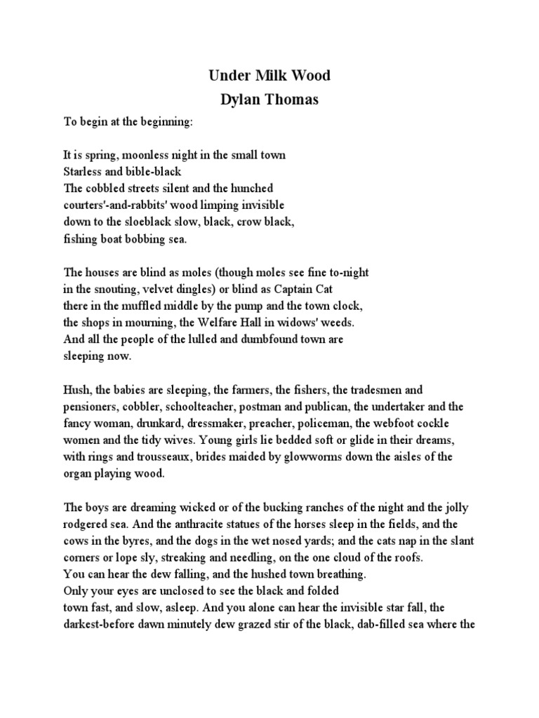 Under Milk Wood Dylan Thomas | PDF | Nature