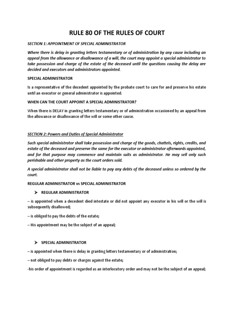 Rule 80 | PDF | Government Information | Legal Concepts