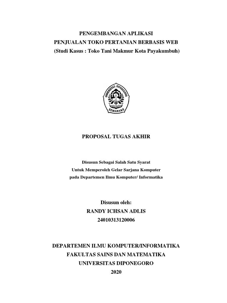 Proposal Tugas Akhir Pengembangan Aplikasi Penjualan Toko Pertanian ...