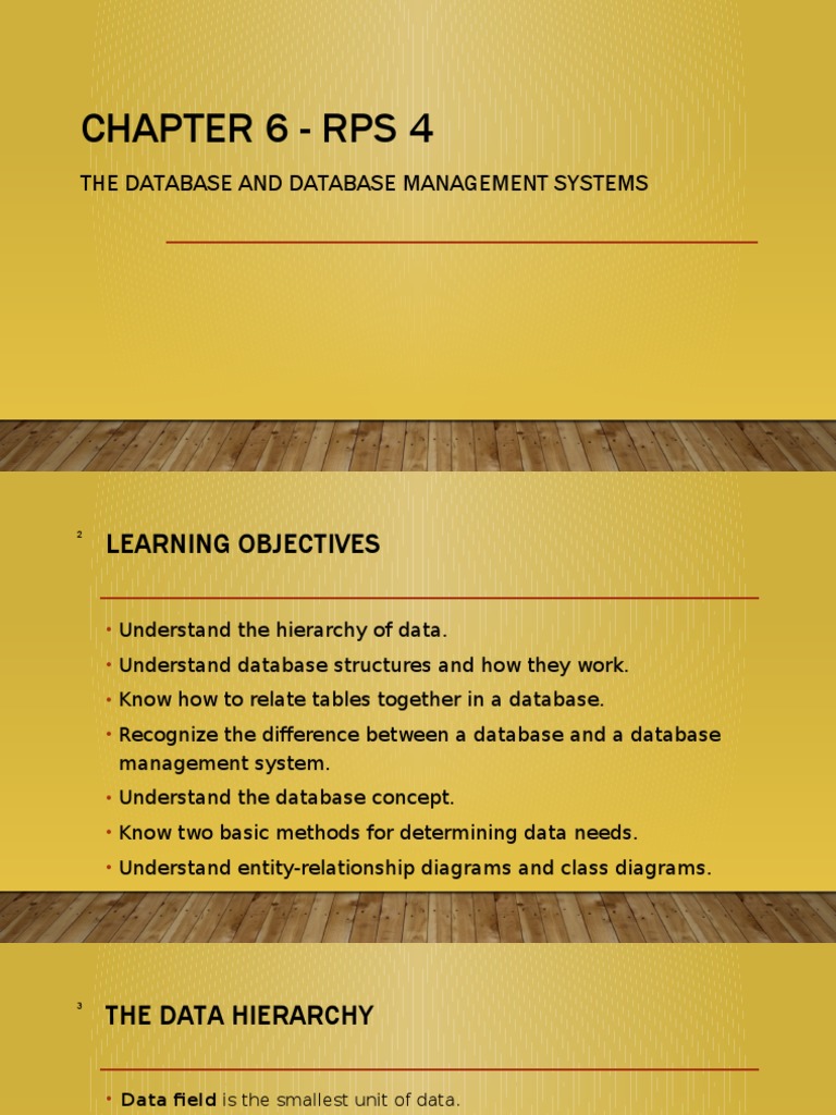 Chapter 6 - Rps 4: The Database and Database Management Systems ...