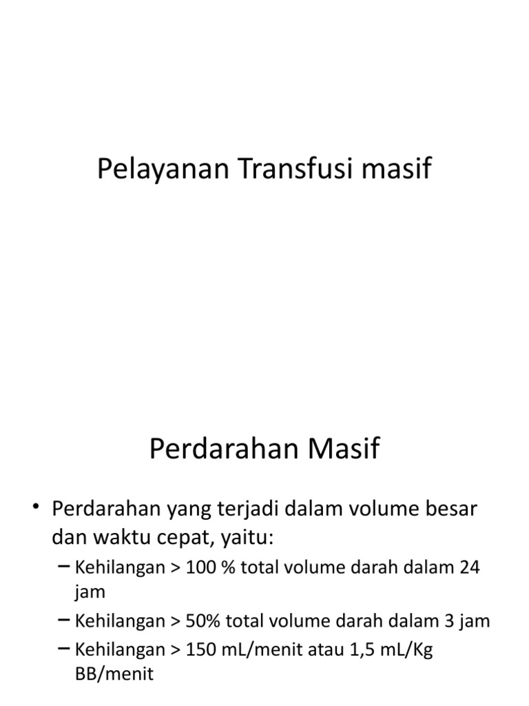 Protokol Transfusi Masif | PDF