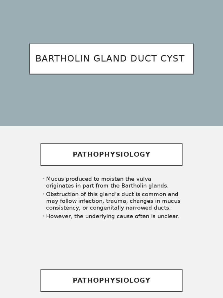 Bartholin Gland Duct Cyst | PDF | Health Sciences | Medicine