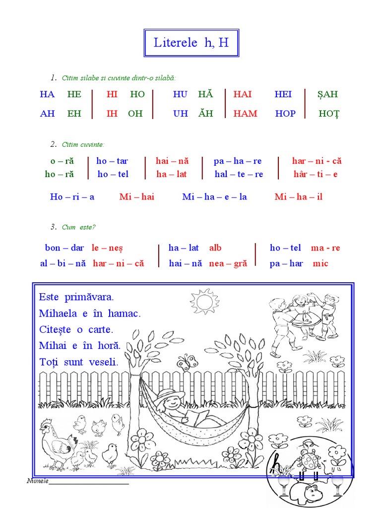 0 Sunetul Si Literele H H | PDF