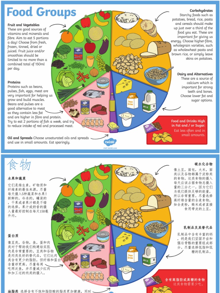 Healthy Eating Word Mat EnglishMandarinChinese | PDF