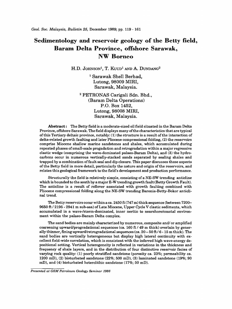 Baram Delta PDF | PDF | Sandstone | Sedimentary Rock