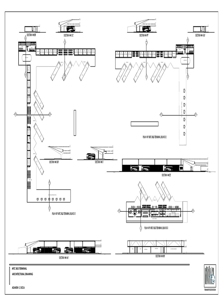 MTC Bus Stand Architectural Drawings | PDF