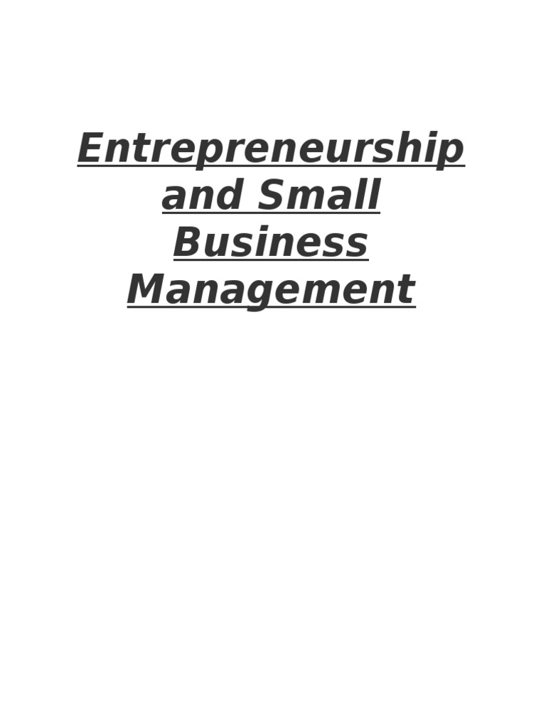 Entrepreneurship and Small Business Management | PDF | Brexit ...