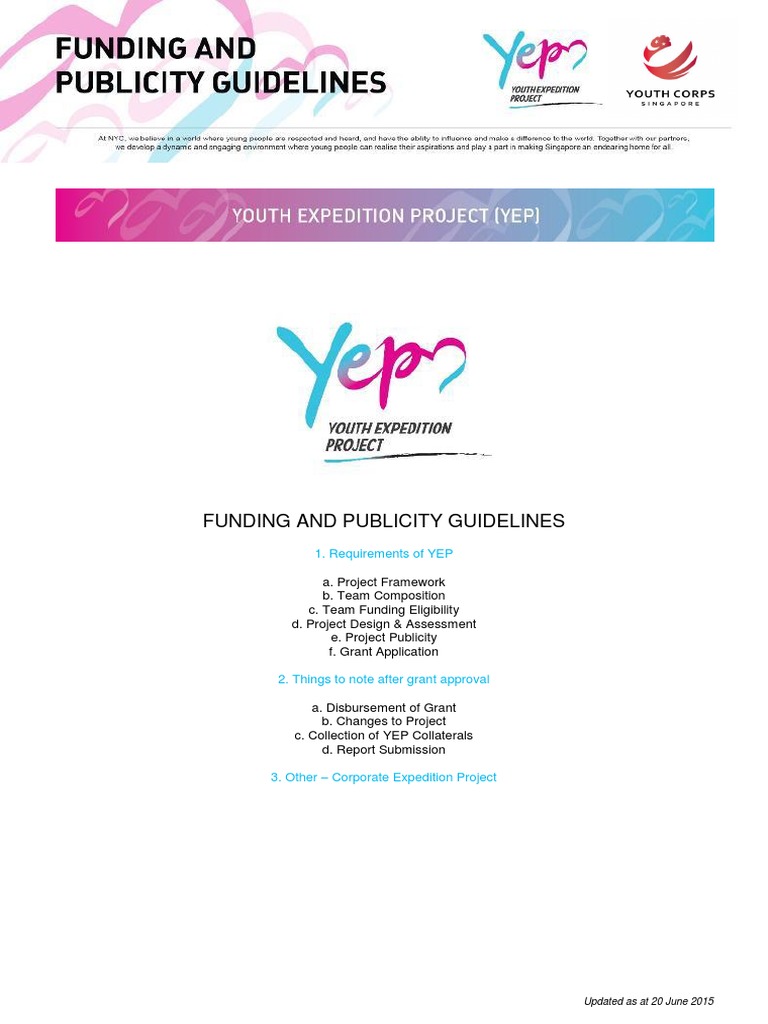 Funding Guidelines for the Youth Expedition Project: Requirements ...